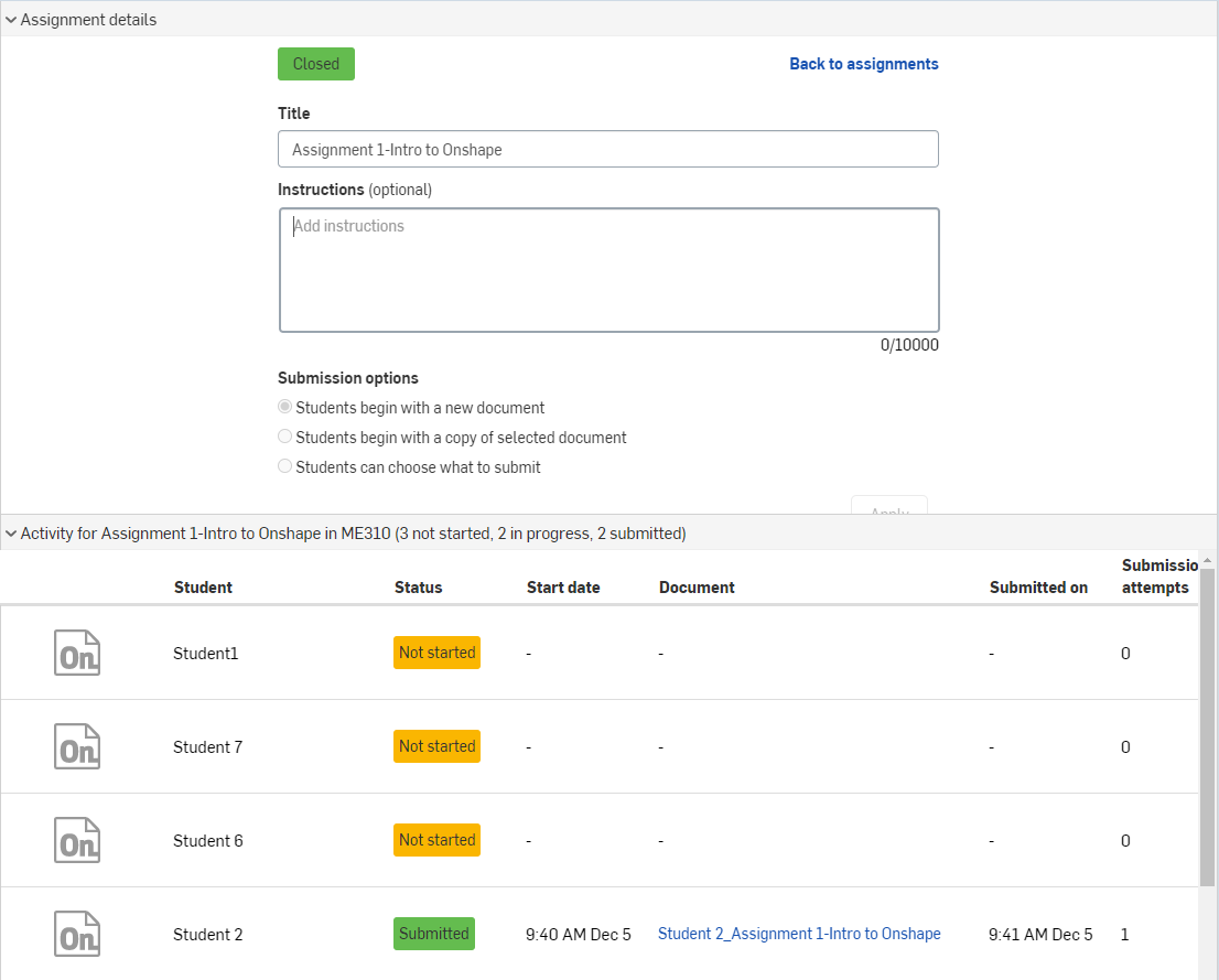 Administering Assignments